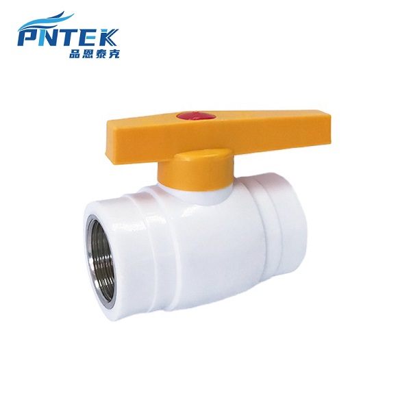 PNTEK PPR Female Steel Ball Valve 20 25 32 mm White Body Yellow Handle ...